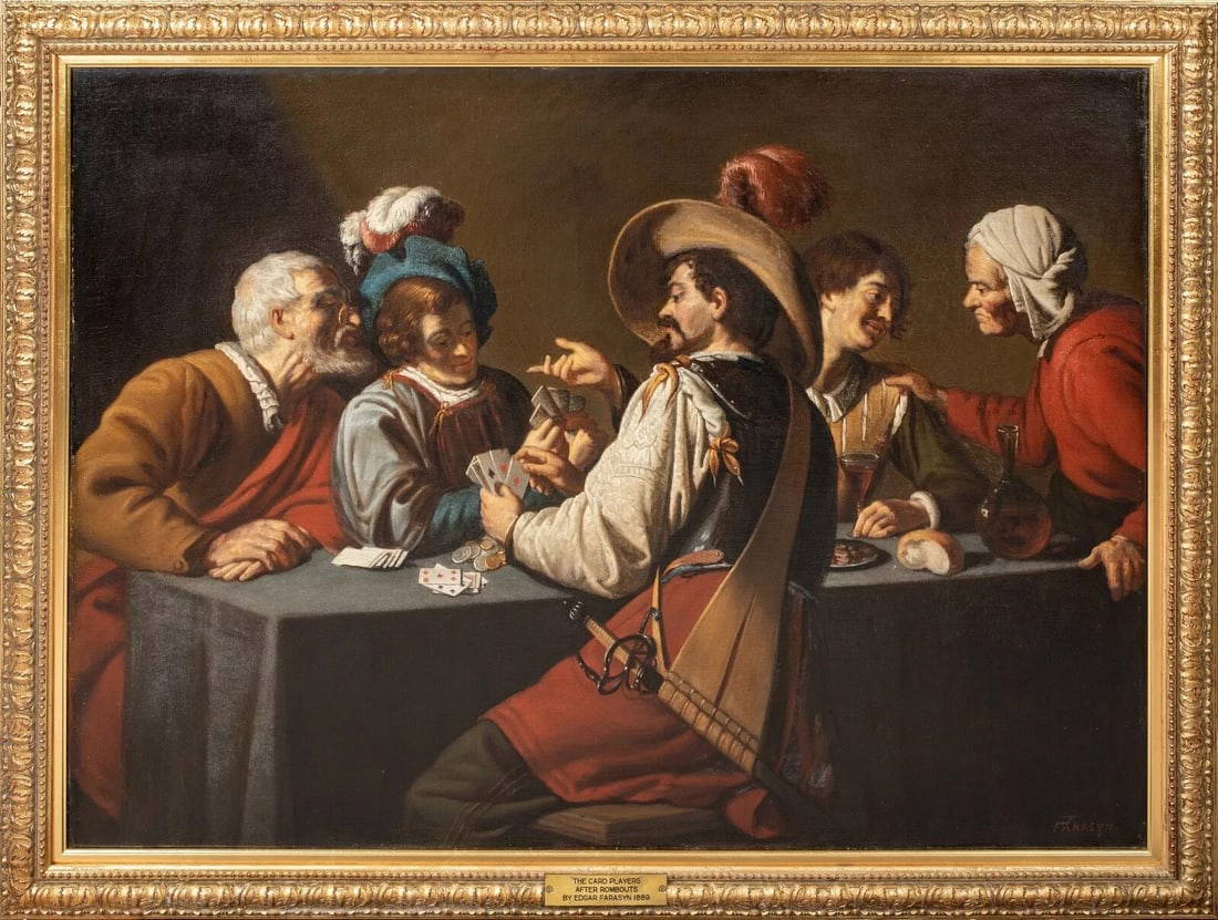 The Card Cheats Oil Painting Auction