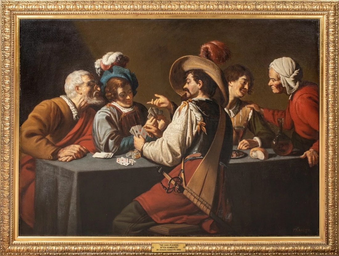 The Card Cheats Oil Painting Auction