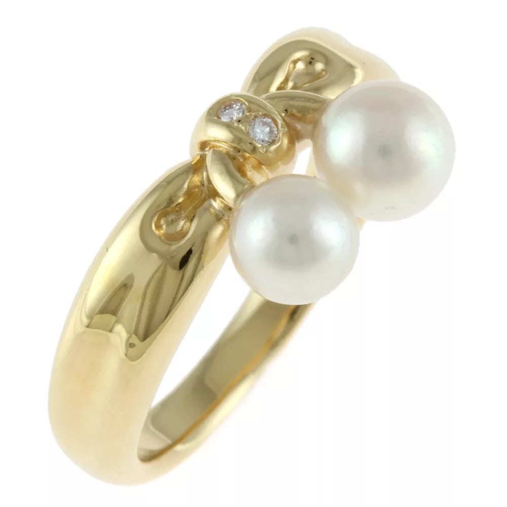 Tasaki Ring Gold 18k K18 Gold Pearls Diamond Auction