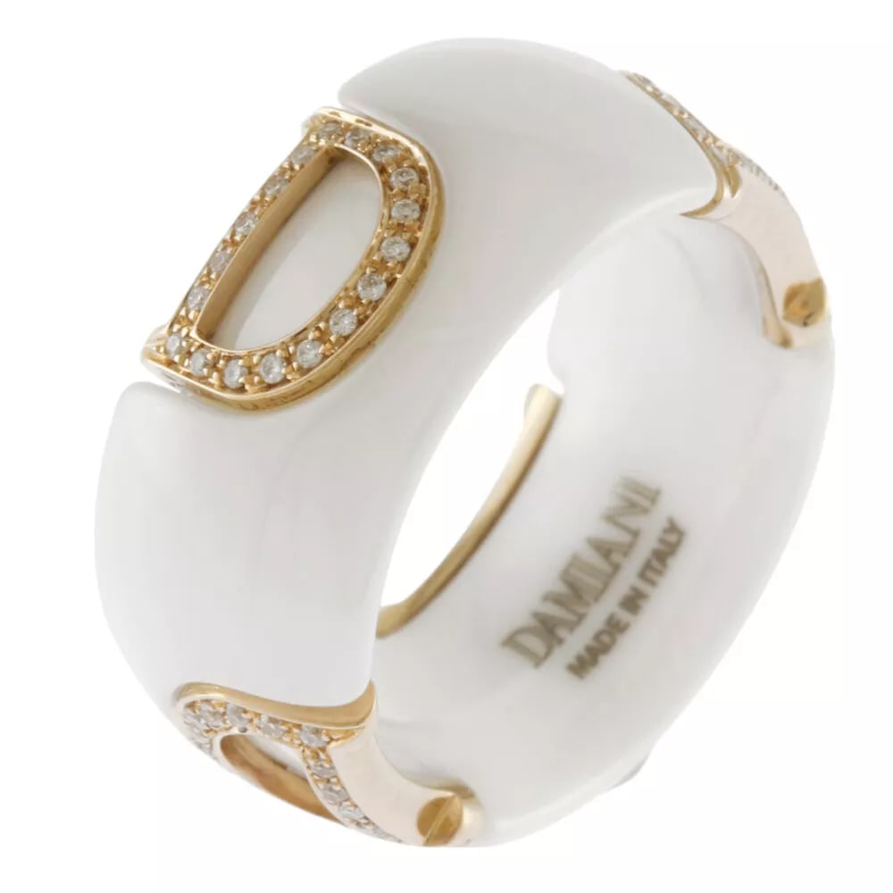 Damiani Ring White Ceramic K18 Pink Gold Auction