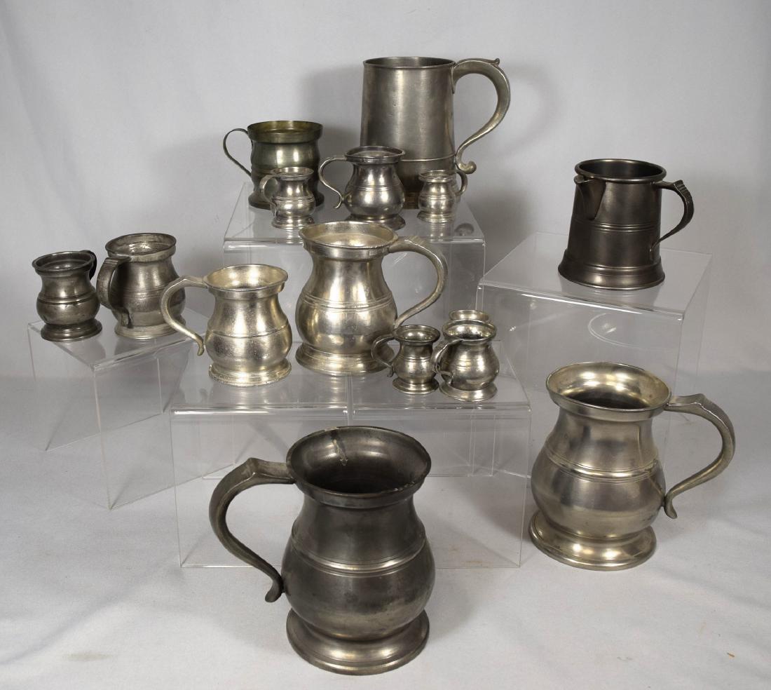 ASSEMBLED PEWTER ITEMS: