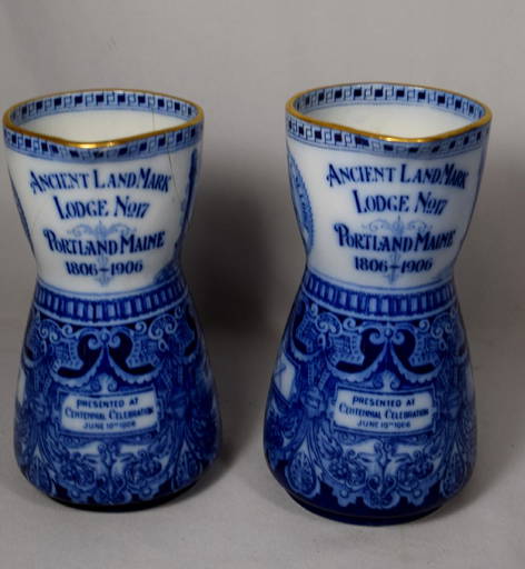 Pair Royal Doulton Masonic Commemorative Pitcher: