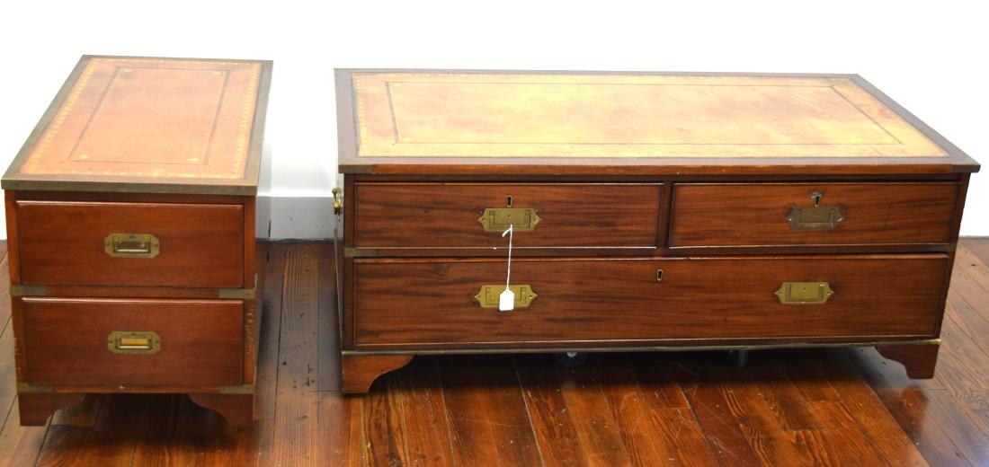 TWO LEATHER TOP CAMPAIGN STYLE CHESTS: - Apr 14, 2019 | White's ...