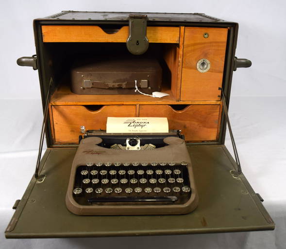 Wwii Officers Field Desk, Typewriter & Case: