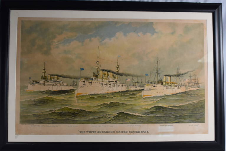 Currier & Ives The White Squadron Print