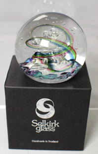 (6) Peter Holmes Selkirk Glass Paperweights