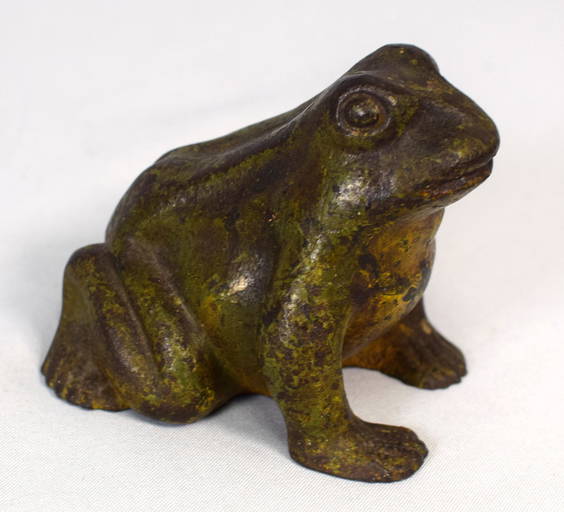 Antique Cast Iron Figural Frog Doorstop