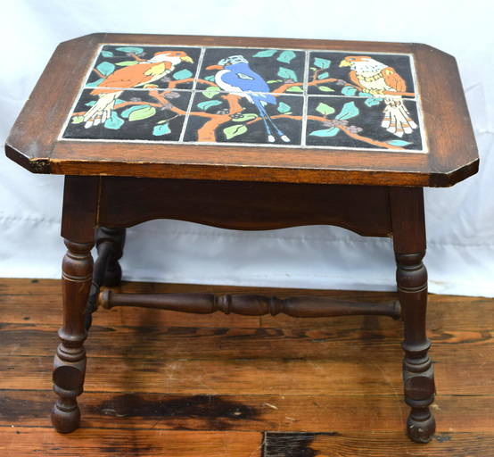 Arts & Crafts California Taylor Parrot Tile Table