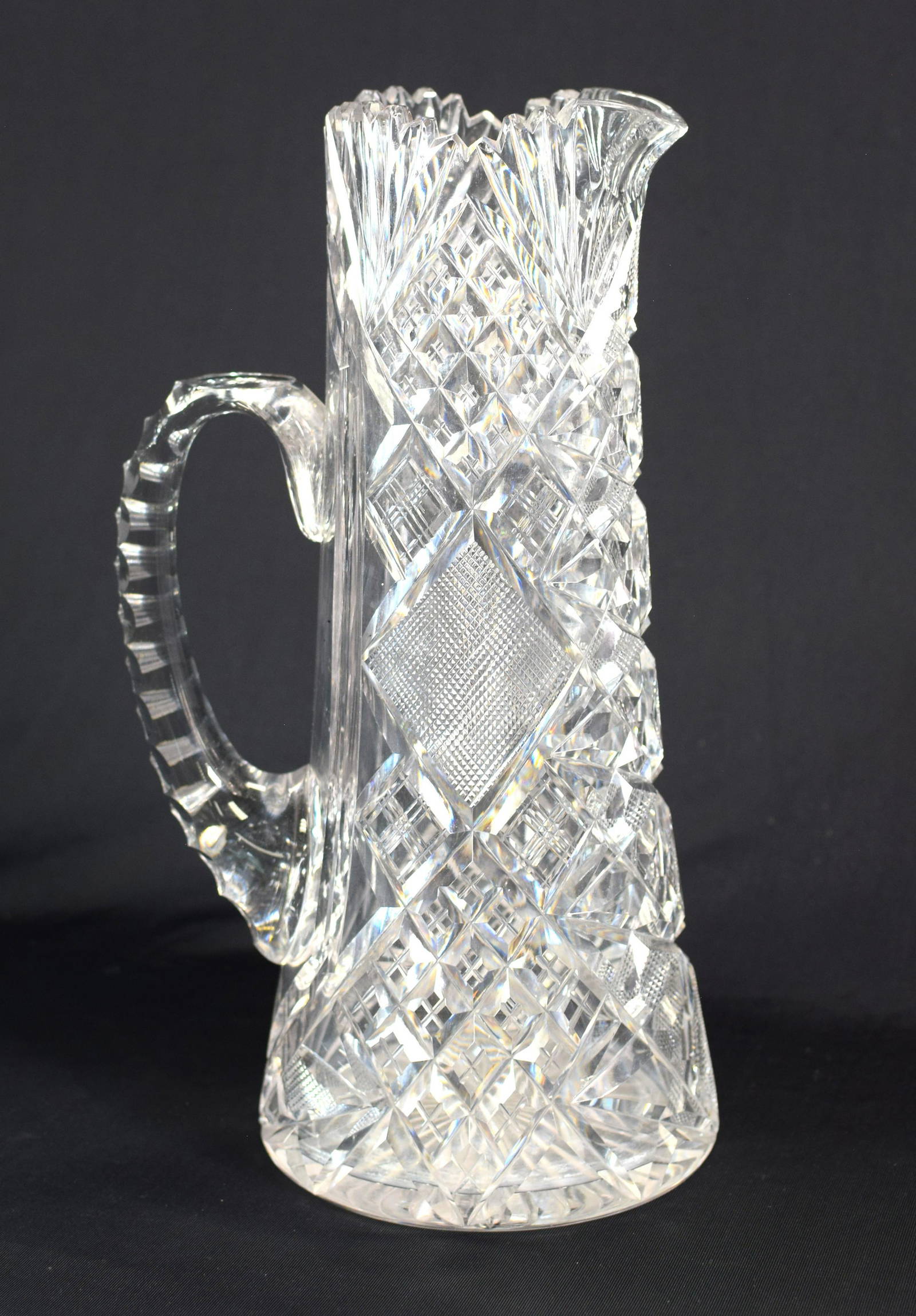 Signed Libby Large Cut Glass Pitcher Auction