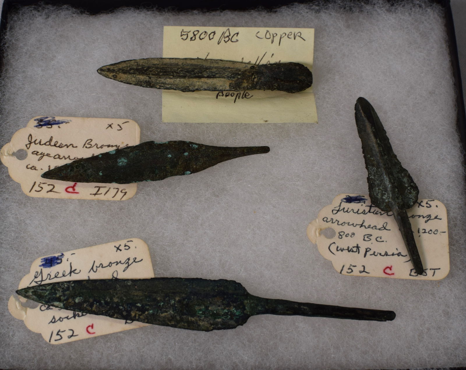 (on-4) Early Bronze & Copper Points Or Arrowheads Auction