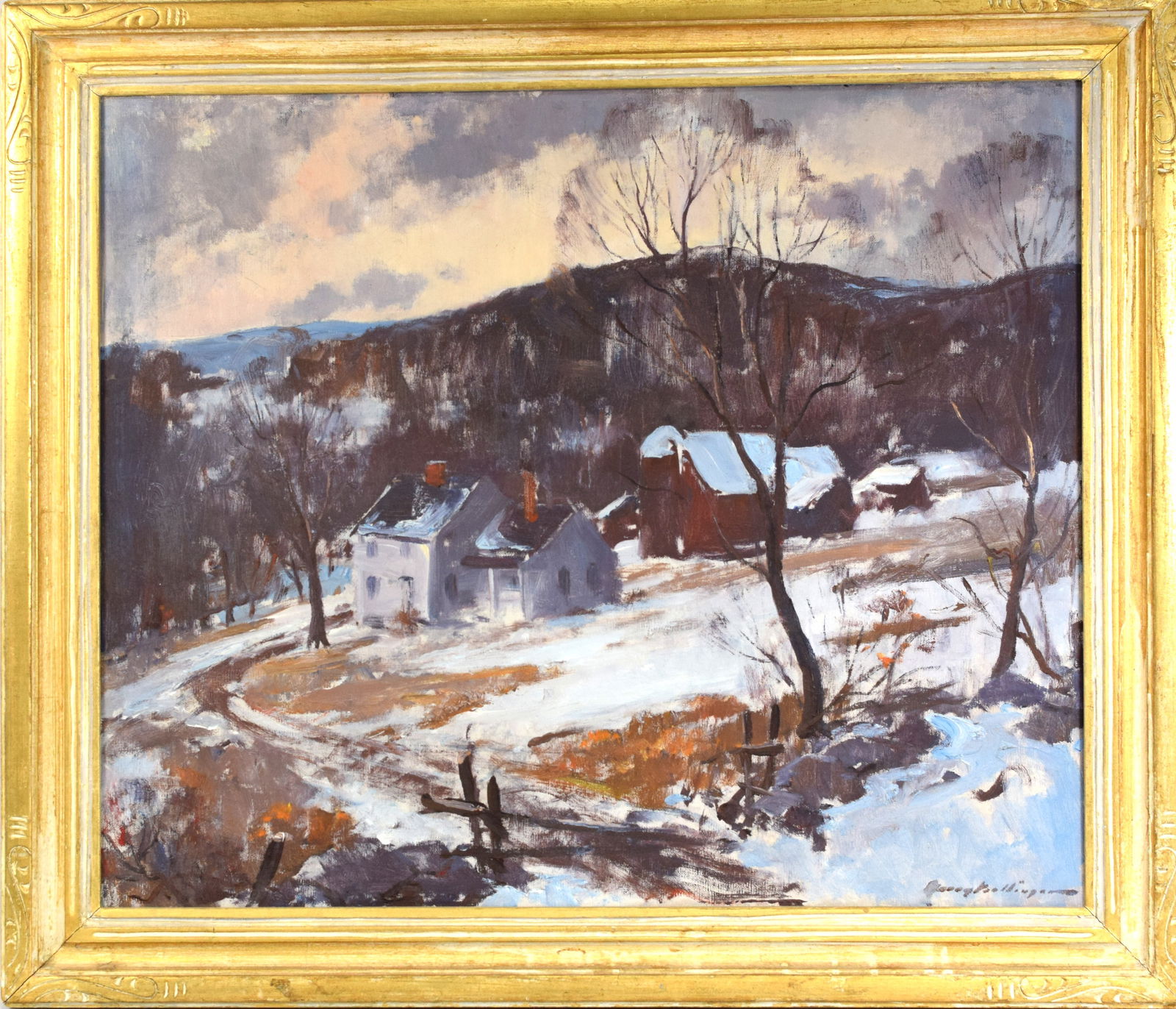 Harry Russell Ballinger New England Winter Landscape Auction