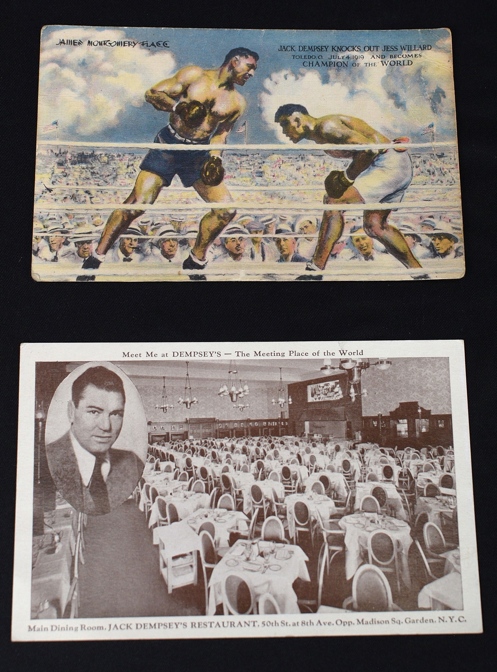 (on-2) Boxing Legend Jake Dempsey Signed Postcards Auction