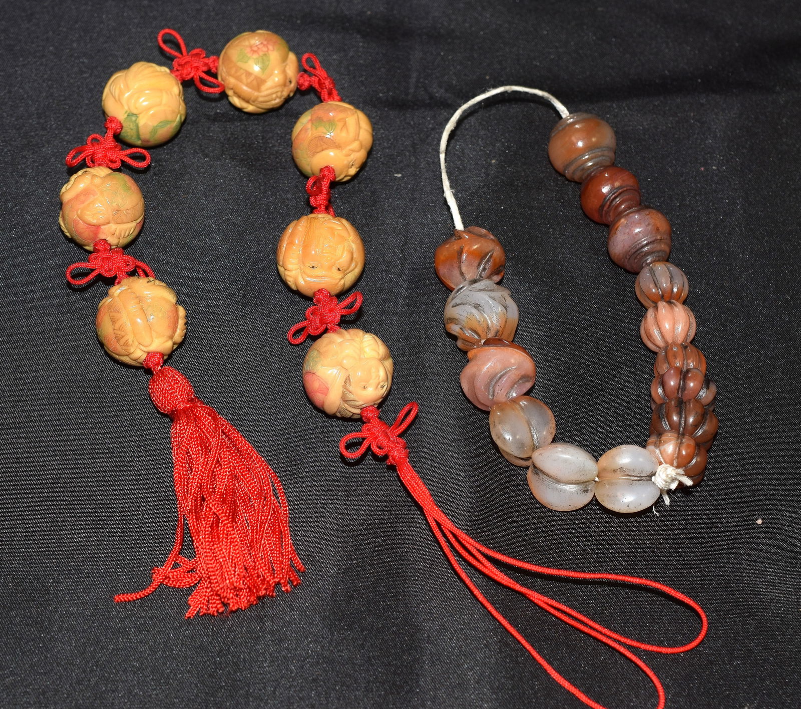 Two Japanese Ojima Bead Bracelets Auction