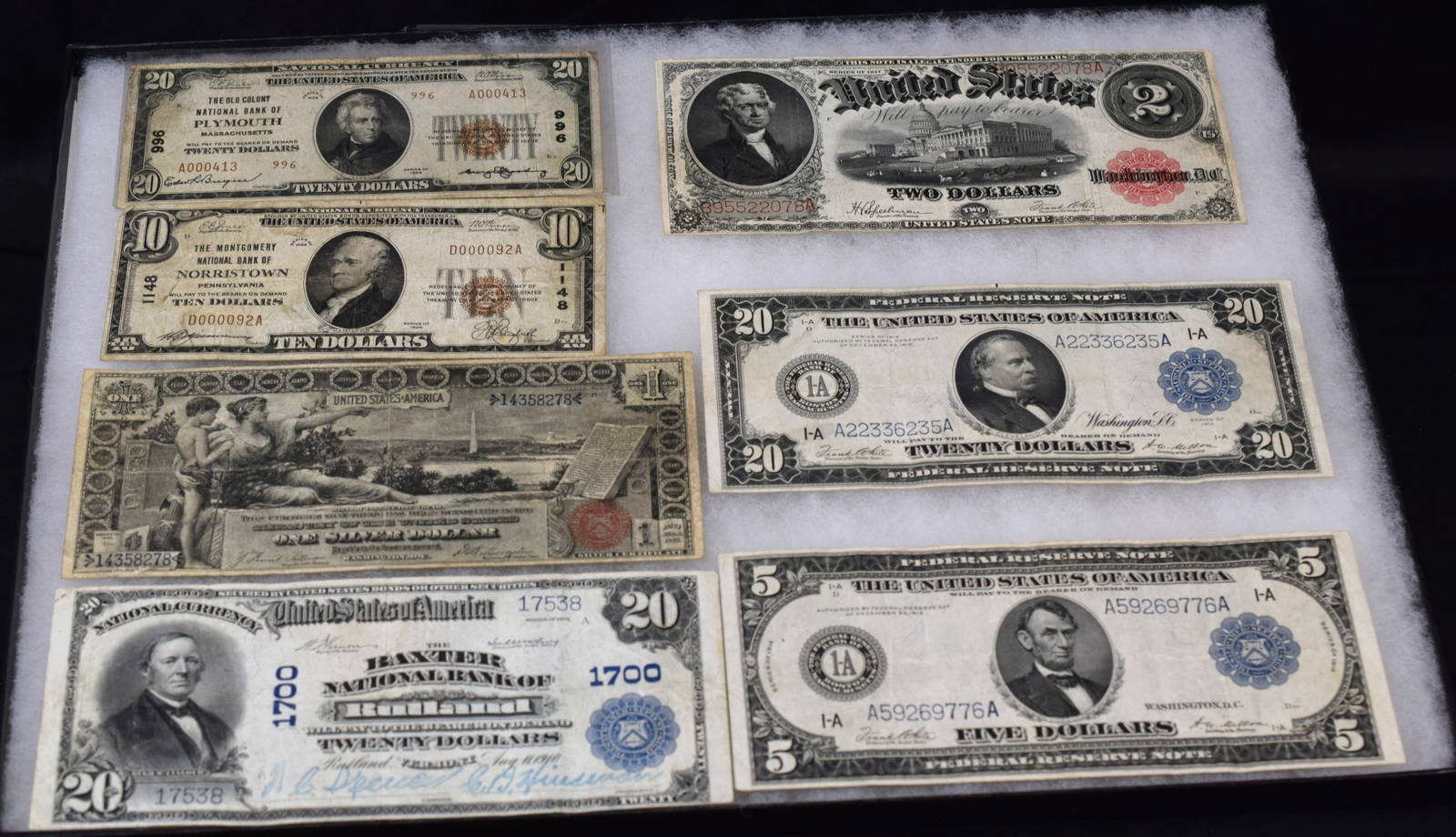 (7) Us Early Paper Currency Or Bills Auction