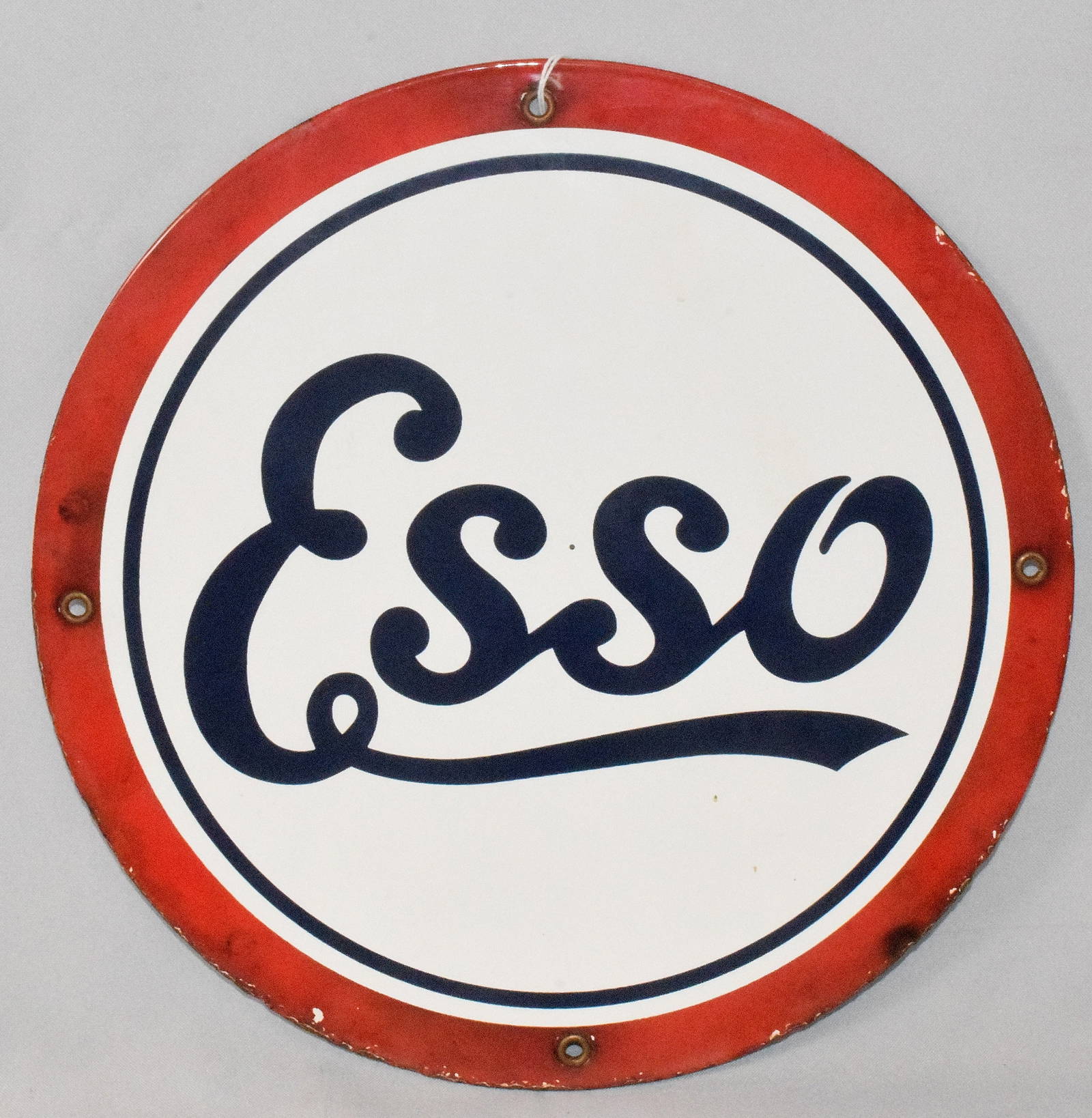 Esso Porcelain Enamel Gasoline Pump Sign Auction