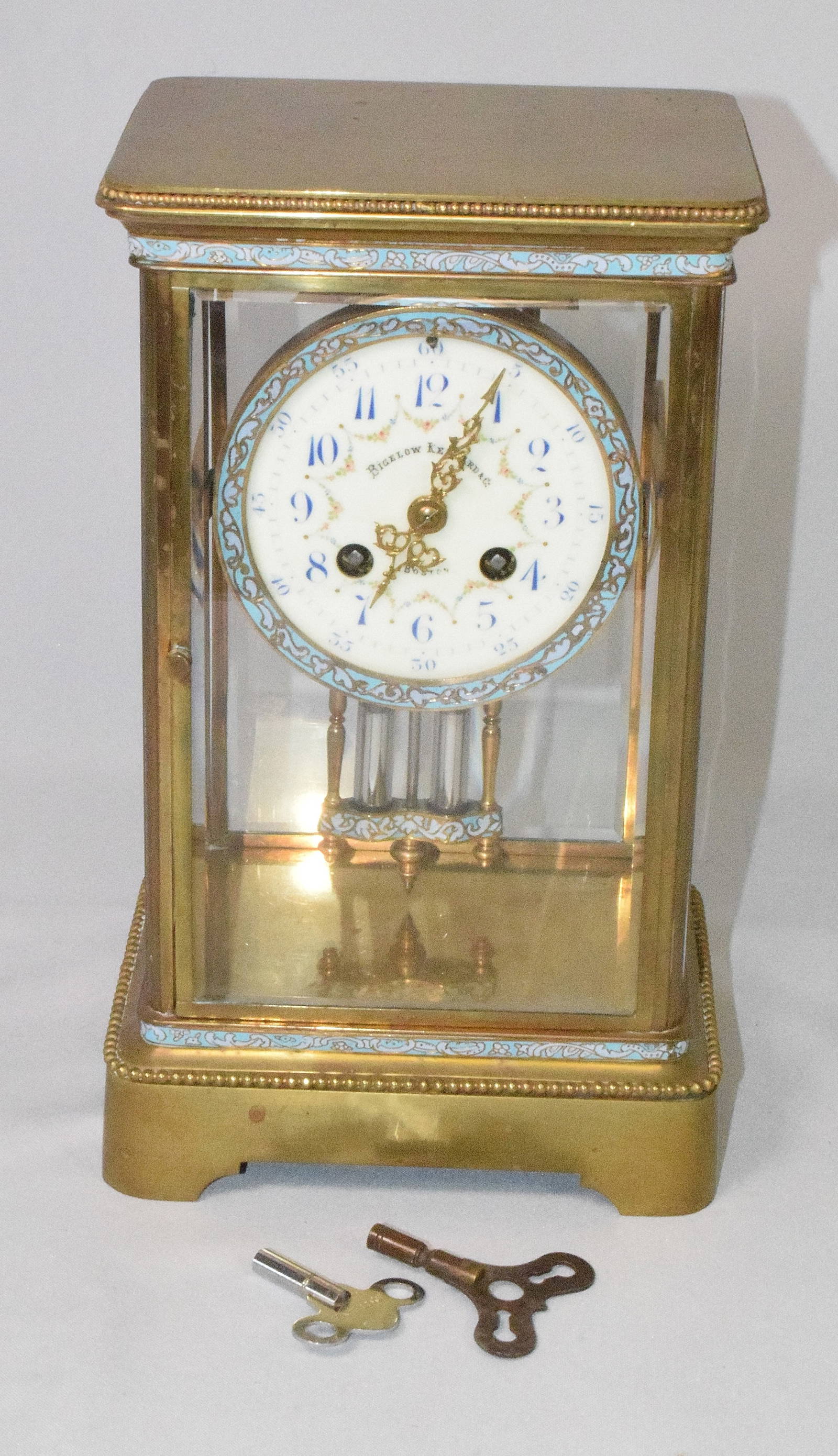 Bigelow Kennard & Co Champleve Glass Brass Clock Auction