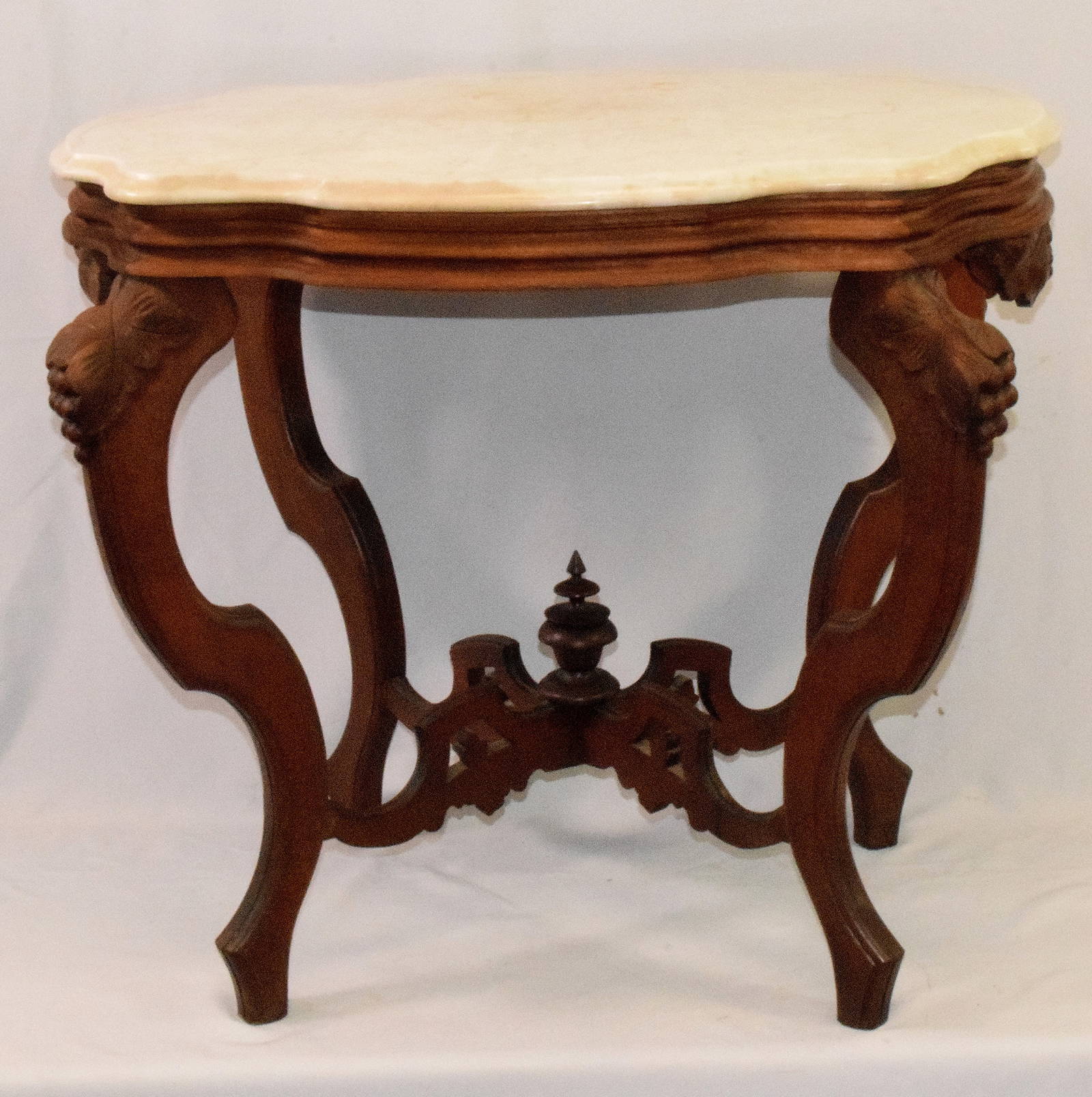 Victorian Walnut Marble Turtle Top Table Auction