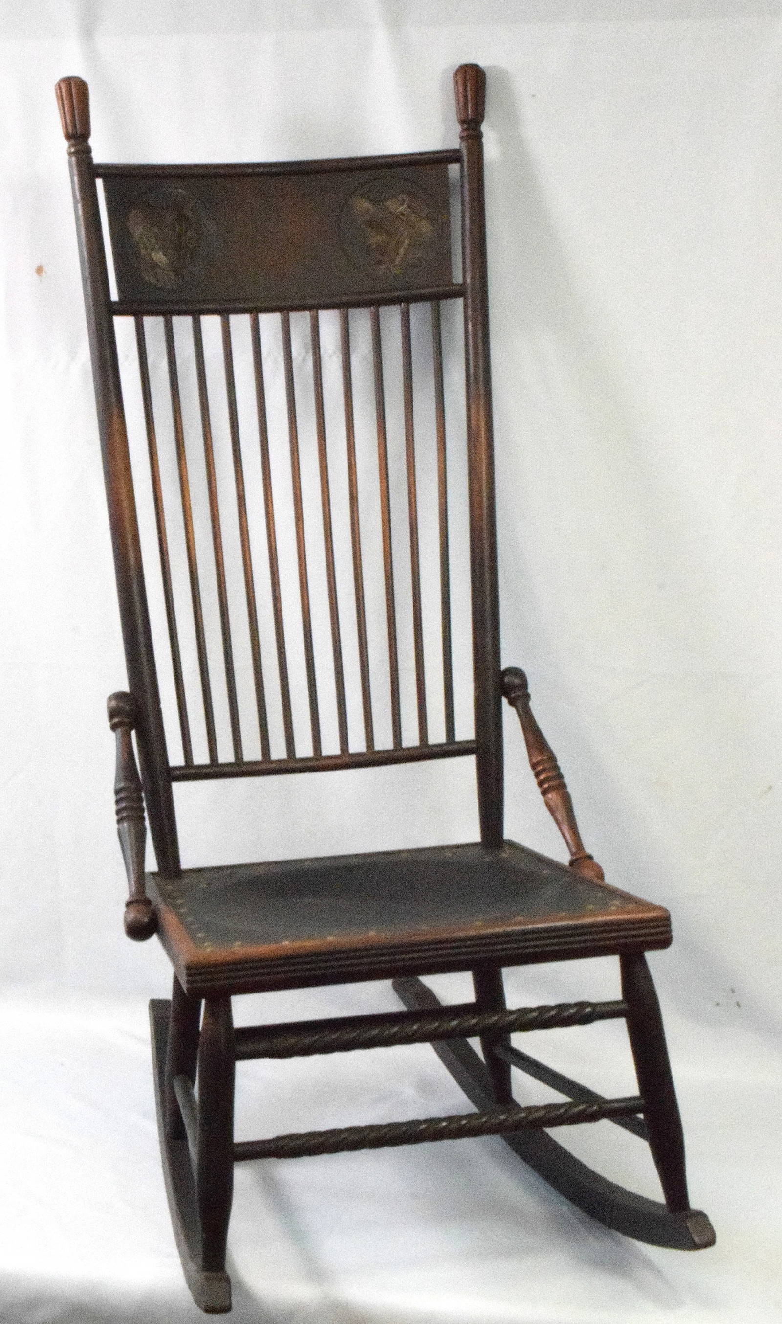 Victorian Carved Spindle Back Oak Rocking Chair Auction
