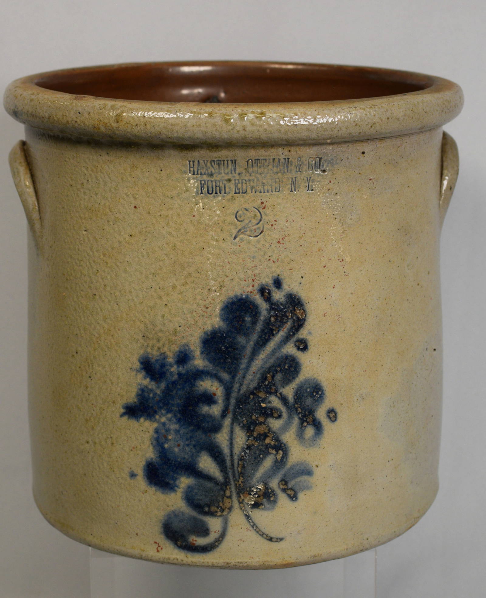 Fort Edward 2 Gallon Stoneware Crock Auction