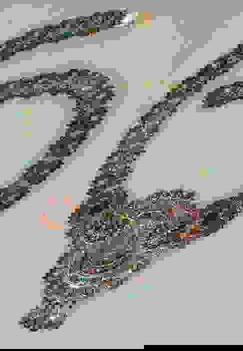 Signed Matl Sterling Silver & Gem-set Necklace Auction