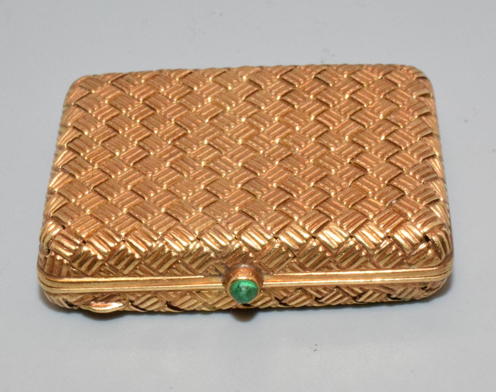 18k Yellow Gold Mash Pill Box Attrib. Cartier Auction