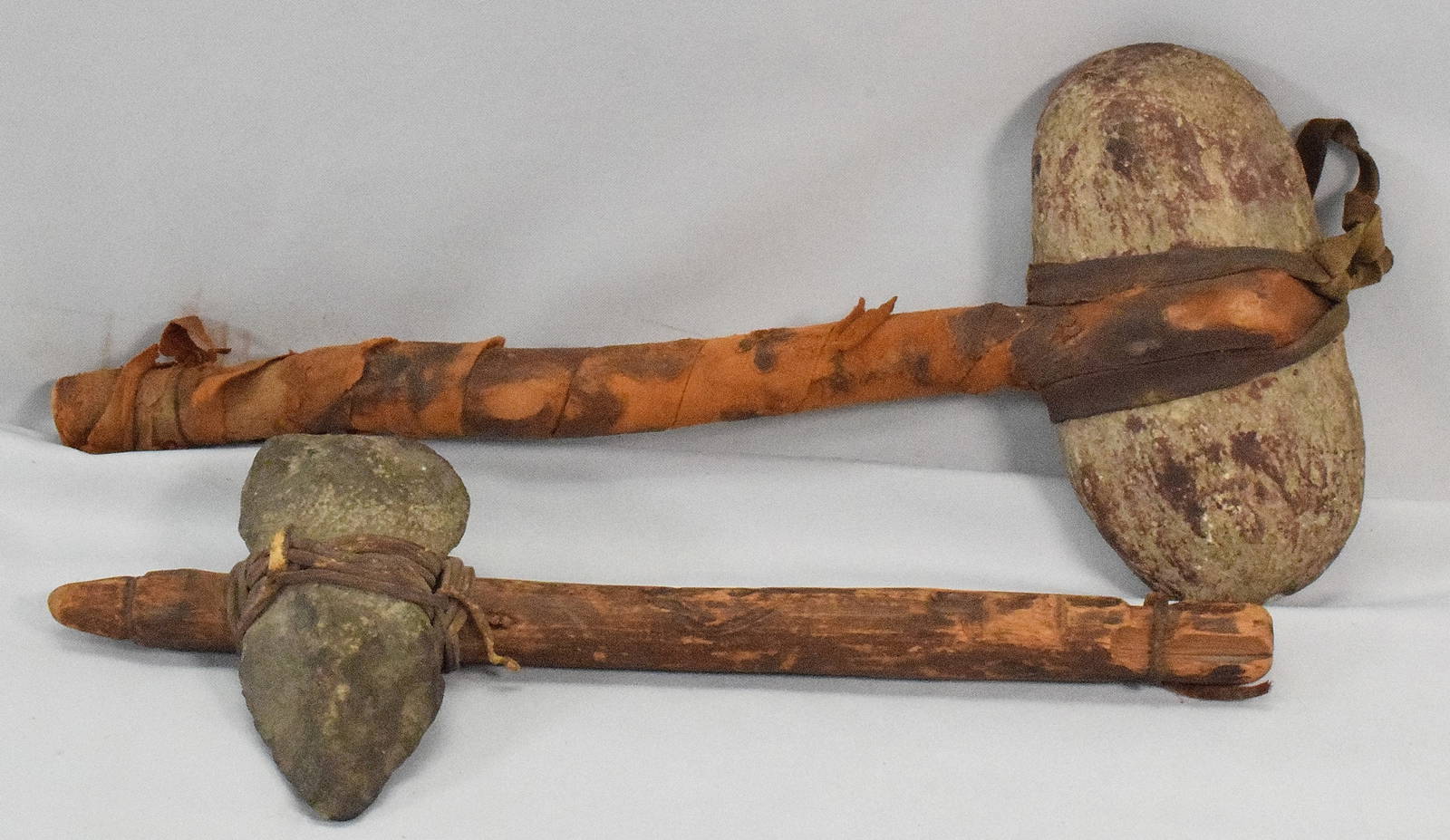 Two Early Native American Stone Head Tomahawks Auction