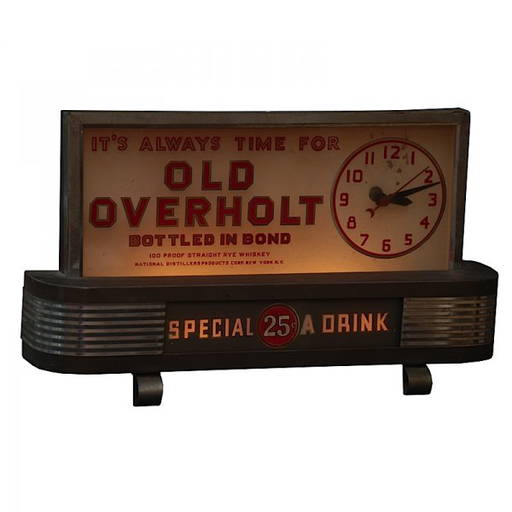 Old Overholt Whiskey Clock