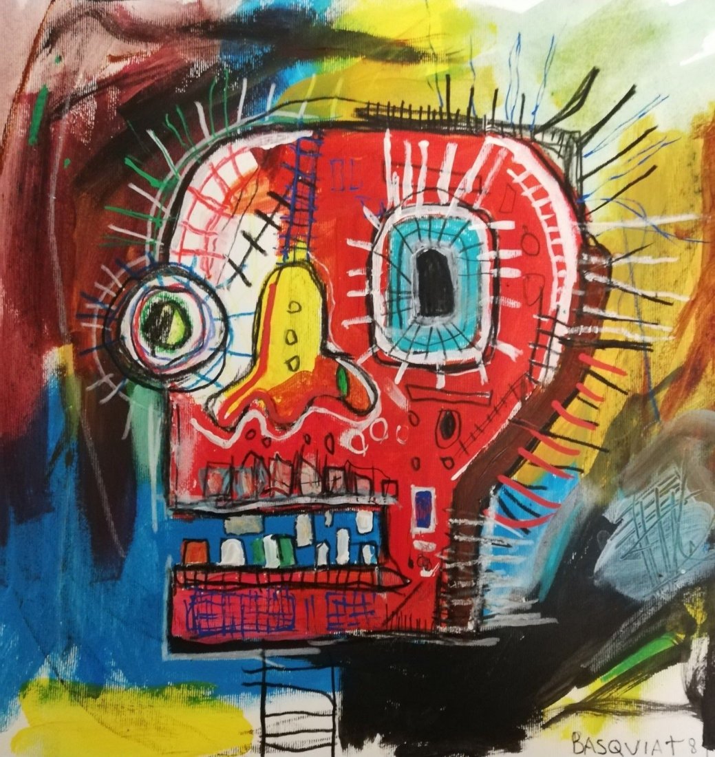 Neo Expressionist Jean Michel Basquiat Large Painting