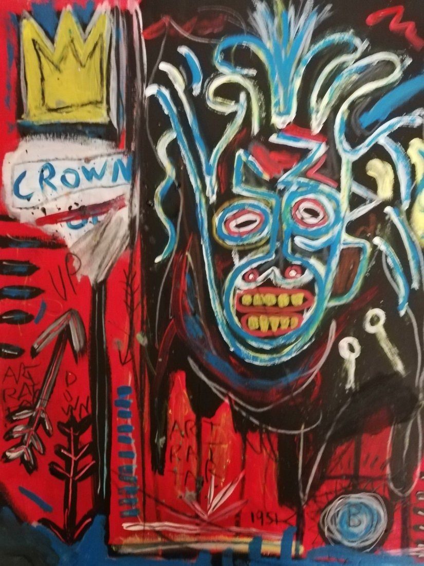 Neo Expressionist Jean Michel Basquiat Large Painting