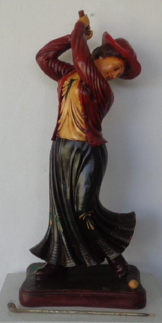 Woman Golfer Statue Golf 28 Inch Resin