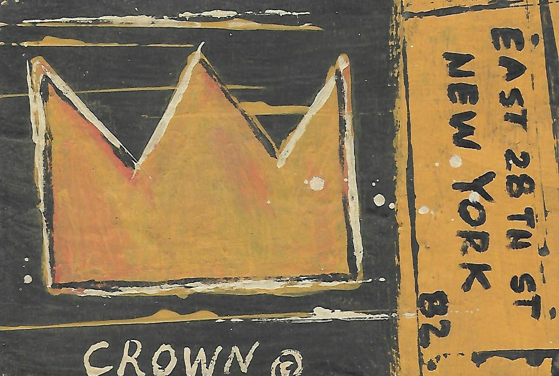 For Auction: JMB Signed - SAMO CROWN - Painting Signed on Reverse ...