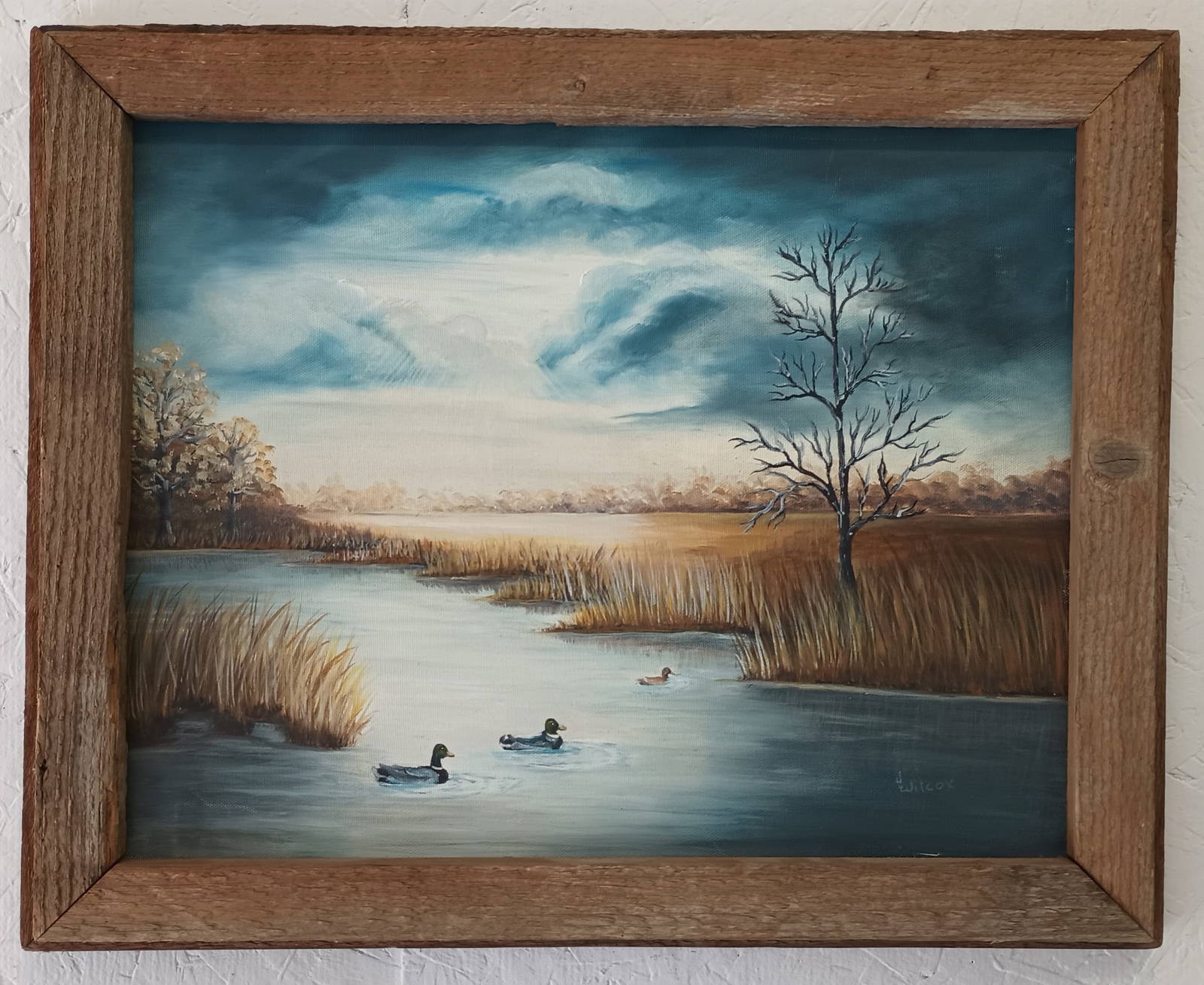 Buy J. Wilcox Oil Painting, Ducks In Ponds. Painting On Canvas ...