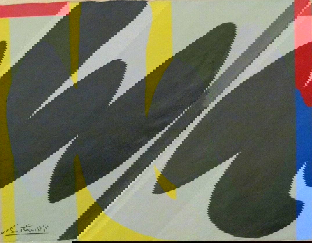 Signed Robert Motherwell Abstract Expressionism Painting On Canvas Auction