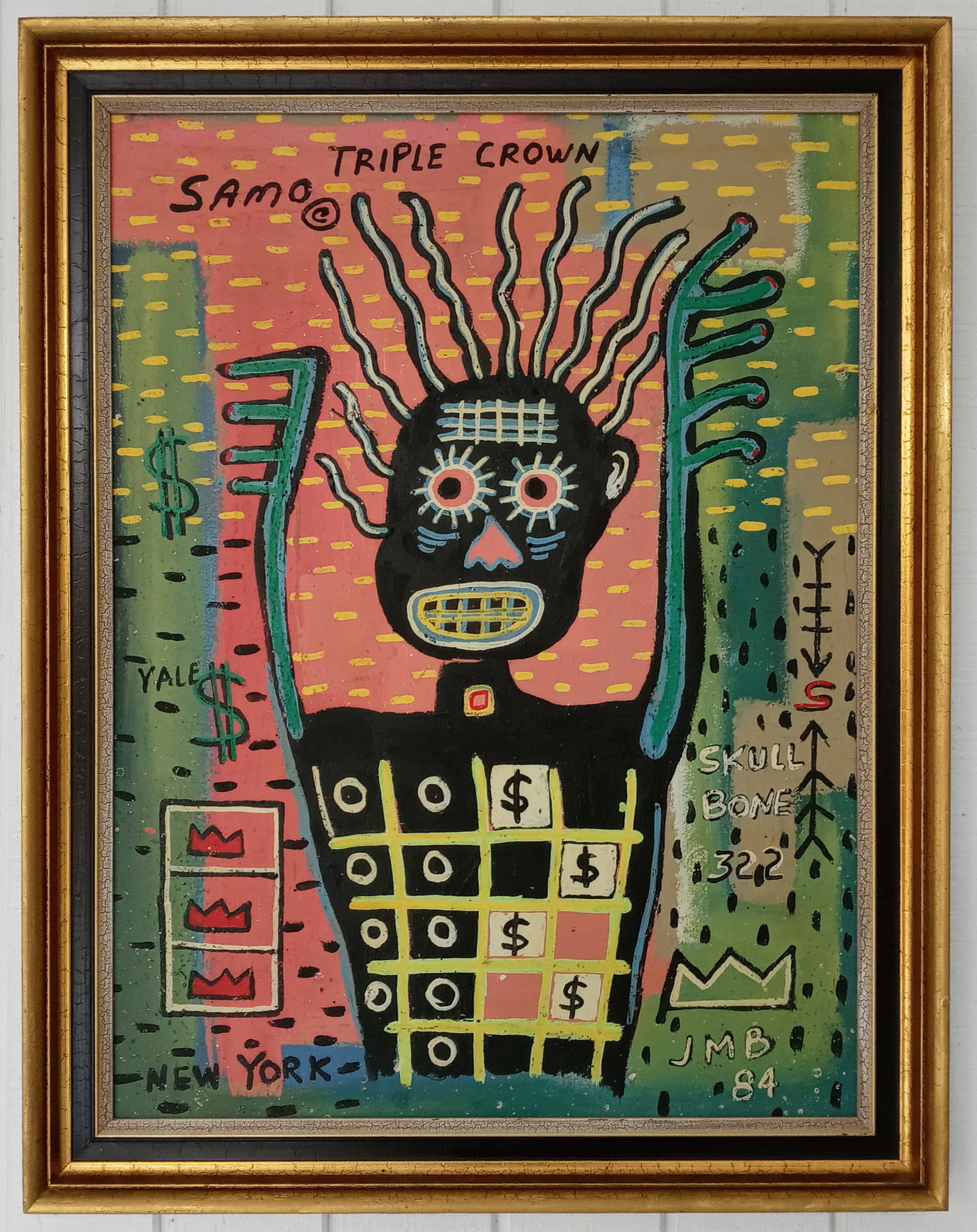 Jean-michel Basquiat Vintage Painting . Samo Triple Crown Auction