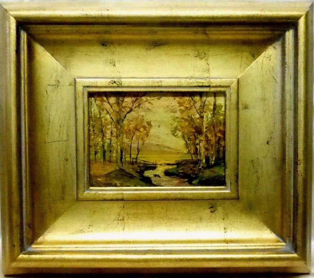 John Lackner Estate 1970 Stream & Trees Oil Painting on