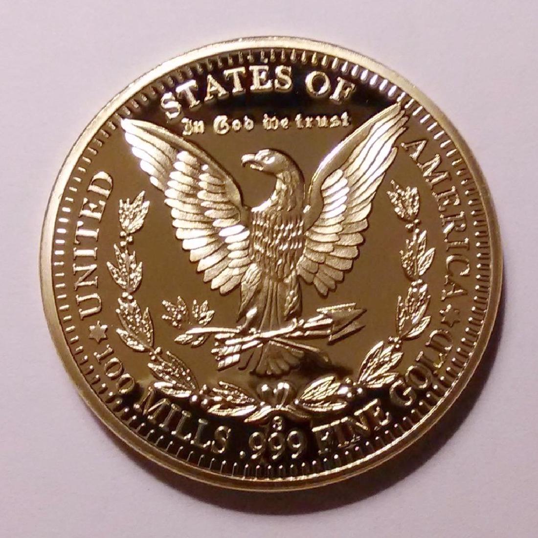 1896 24K .999 Fine Gold Clad Morgan Coin