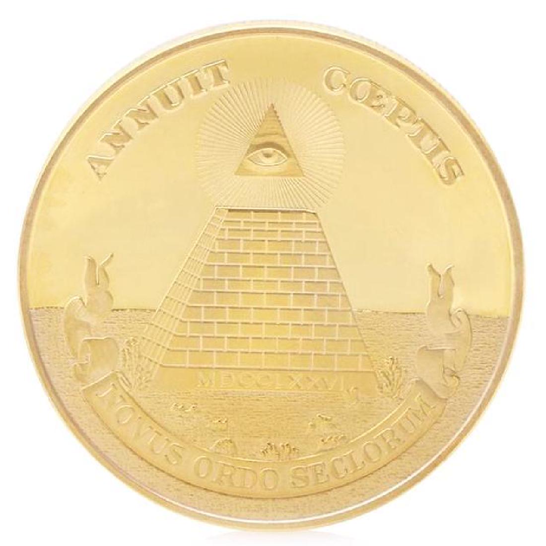 Illuminati Pyramid Gold Clad Coin