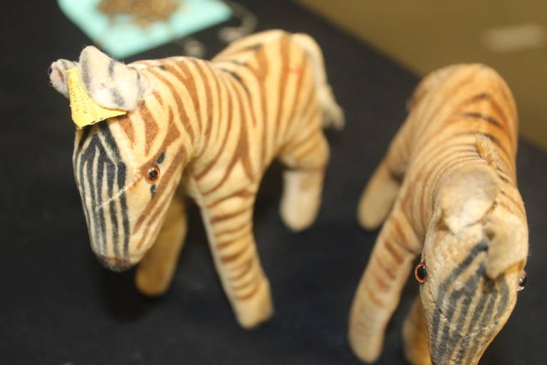 Lot Of 2 Steiff Vintage Original Zebra Stuffed Animals