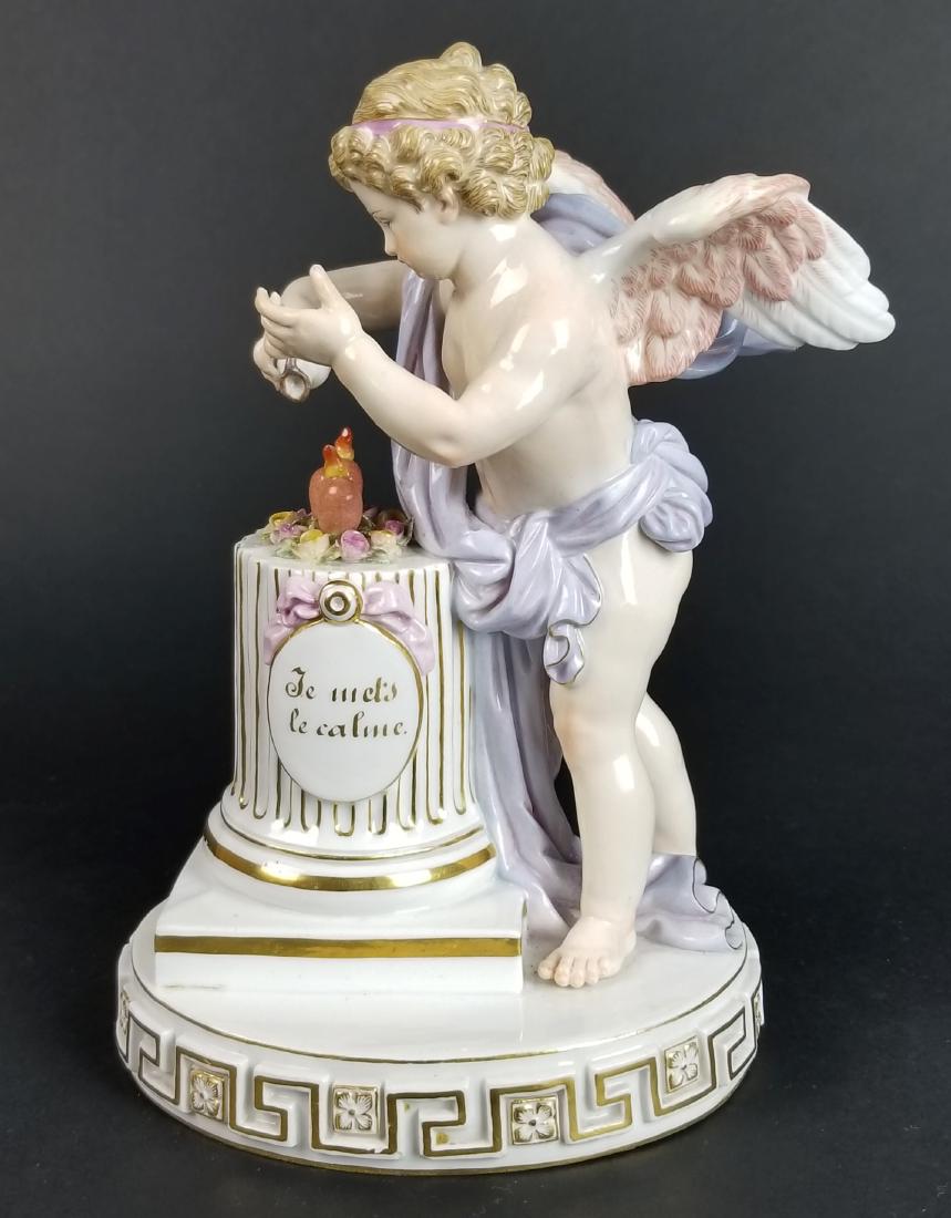 19th C. Meissen Figure of Cherub with Birds