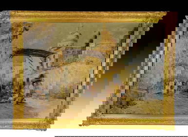 Signed R. Boren Oil On Canvas, Cabin & Waterfall