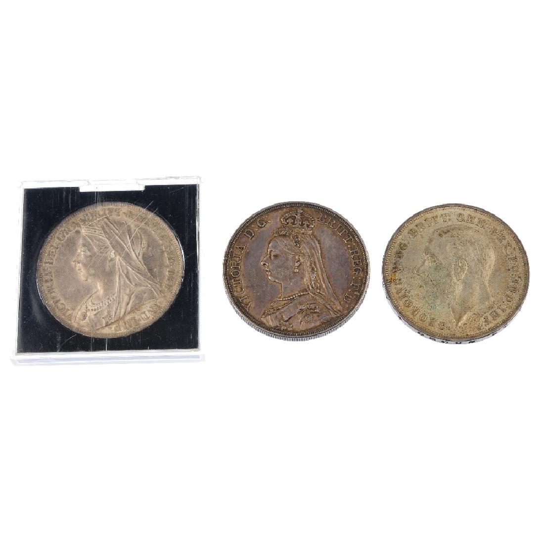 British Silver Coins, A Small Quantity, Crowns (3)