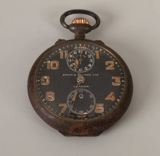 20th Century Military Gun Metal Cased Top Wind Po