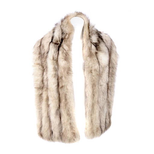 A Blue Fox Fur Stole. Designed In A Tapered Rectangular