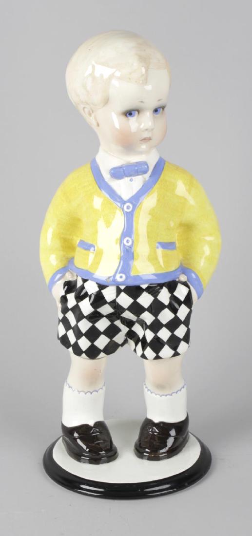 A fine large Italian Lenci pottery figure of a young