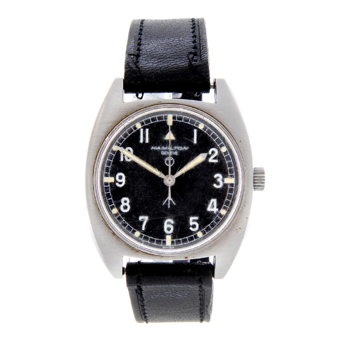 HAMILTON - a military issue wrist watch. Stainless