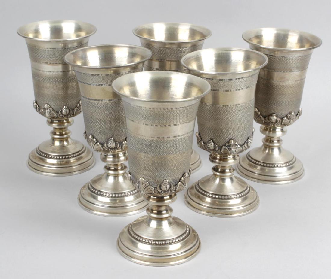 A set of twelve Greek 925 sterling silver goblets, the