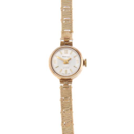 Perfex A Lady's Bracelet Watch. 9ct Yellow Gold Case,