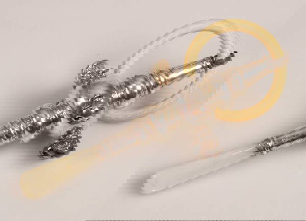 Victorian Child's Rattle With Six Bells, Teething