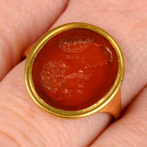 A Georgian Gold Carnelian Intaglio Signet Ring, Carved To Depict ...