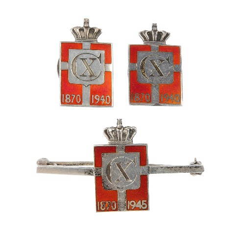 Denmark, The King's Emblem Pin, Three Lapel Badges